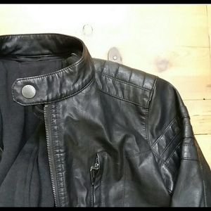 Marc Anthony | Jackets & Coats | Marc Anthony Black Faux Leather Hooded ...